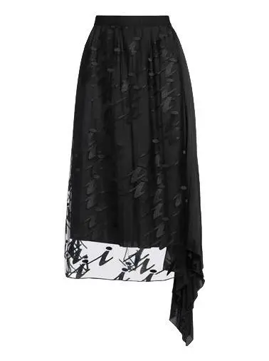 Iceberg Pleated Midi Skirt - Black