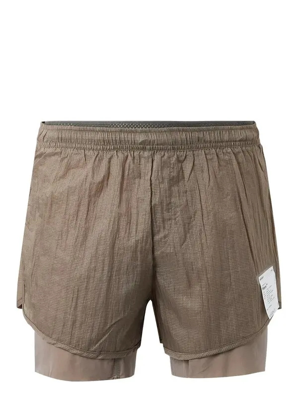 Satisfy 3" Straight-leg Layered Rippy™ Ripstop And Justice™ Shorts - Brown