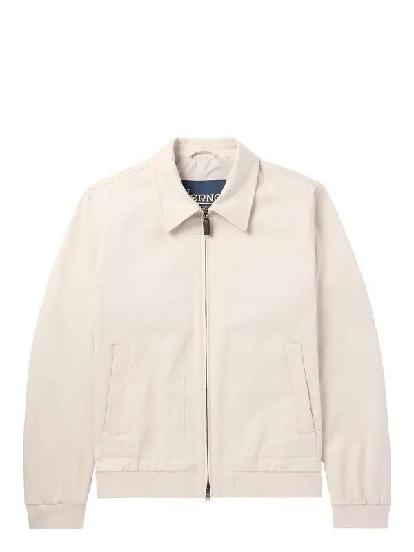 Herno Cotton-blend Twill Bomber Jacket - Neutrals