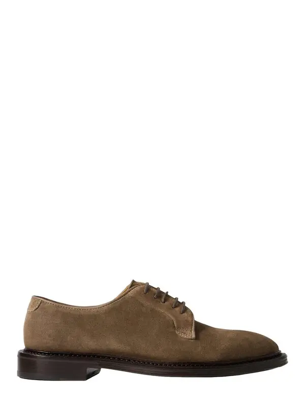 Mr P. Lucien Suede Derby Shoes - Brown