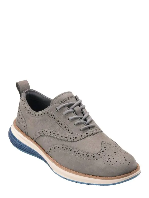 Cole Haan Original Grand Energyweave Wingtip Oxford - Ironstone Nubuck / Ivory