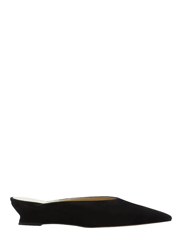 Le Monde Beryl Suede Micro-wedge Ballerina Mules - Black