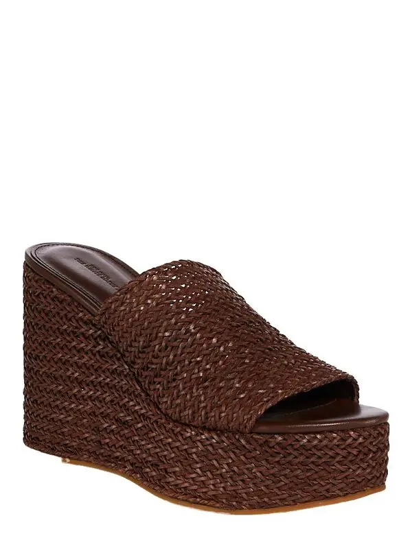 Aqua The White Lotus X Platform Sandals - Dark Brown