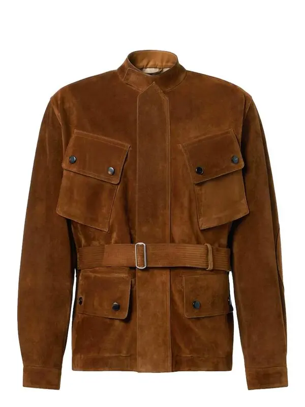 Dunhill Belted Suede Field Jacket - Brown