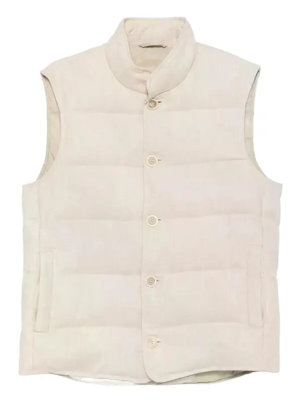 Eleventy Linen Gilet - Neutrals