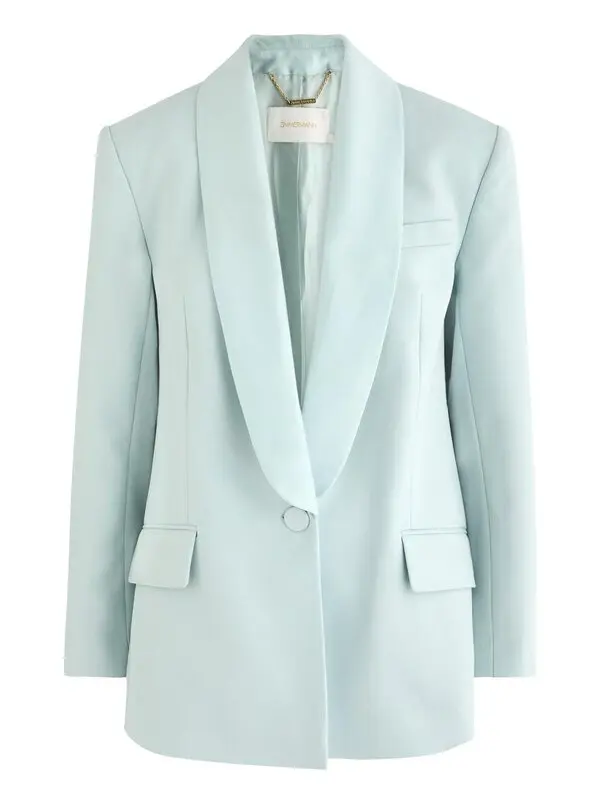 Zimmermann Illuminate Wool-blend Blazer - Light Blue