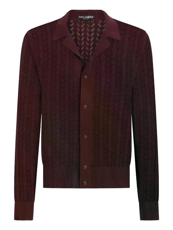 Dolce & Gabbana Zigzag-knit Cardigan - Red