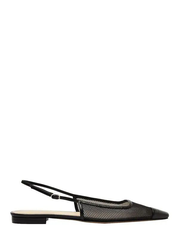ALEXANDRE BIRMAN Olivia Net Mesh Slingback Ballerina Flats - Black