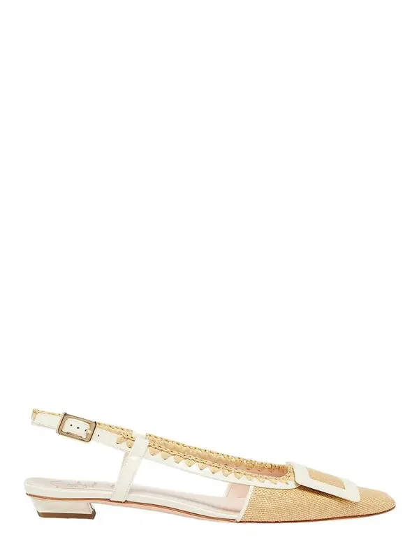ROGER VIVIER Belle Vivier Buckle Slingback Pumps - Crema Chiaro Cire