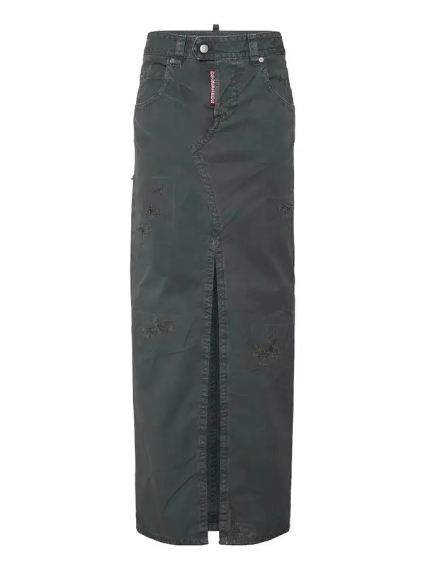 Dsquared2 Cotton Maxi Skirt - Grey