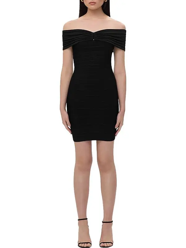 Herve Leger Celine Mini Dress - Black