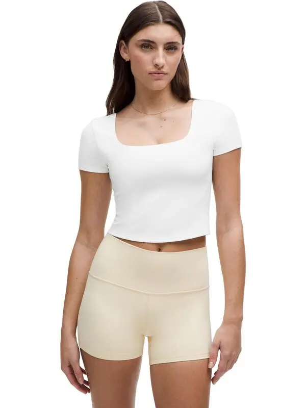 Lululemon Wunder Under Smoothcover Square-neck T-shirt - White