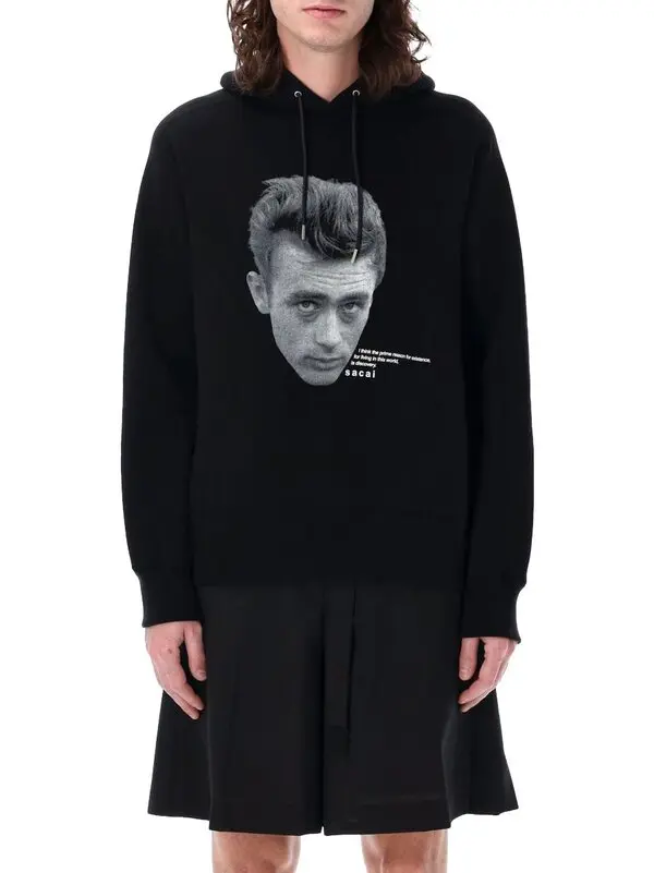 Sacai James Dean Cotton Hoodie - Black