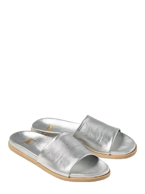 Beek Starling Leather Slide Sandal - Silver