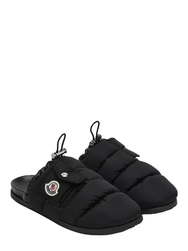 Moncler Mon Pocket Mules - Black