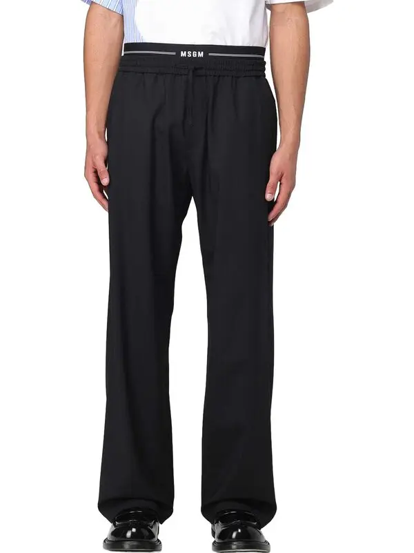 MSGM Wide Leg Pants - Black