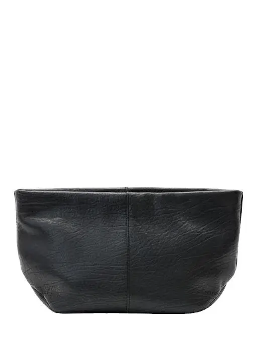 All Saints Hex Grained Leather Pouch - Black
