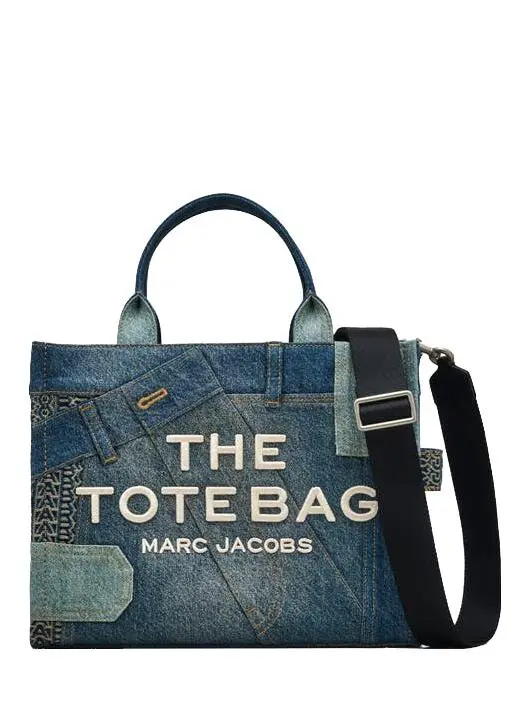 Marc Jacobs Deconstructed Denim Medium Tote - Indigo Multi