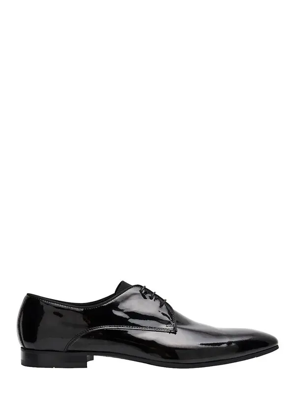 Bergdorf Goodman Patent Leather Derby Shoes - Black