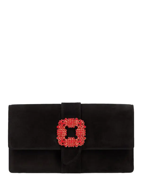 Manolo Blahnik Capri Embellished Clutch - Black