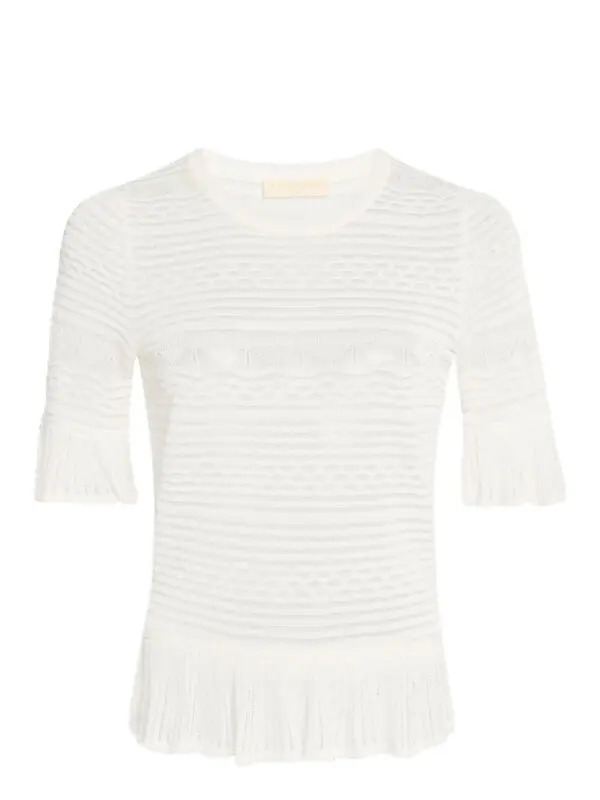 Ulla Johnson Flora Semi-sheer Textural Knit Top - White