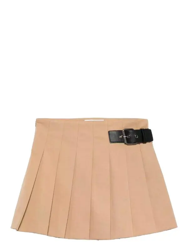 DUNST Pleated Mini Skirt - Brown