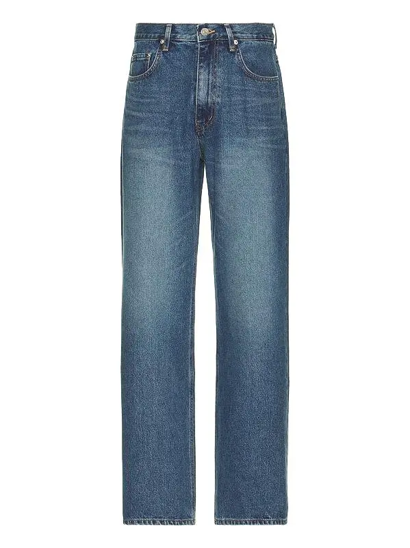 DUNST Low Rise Wide Leg Jeans - Blue