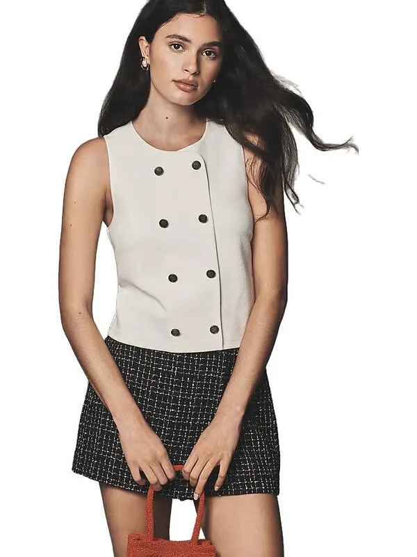 DOLAN LEFT COAST Structured Vest Top - White