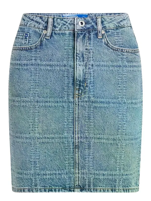 Karl Lagerfeld Patchwork Mini Skirt - Blue