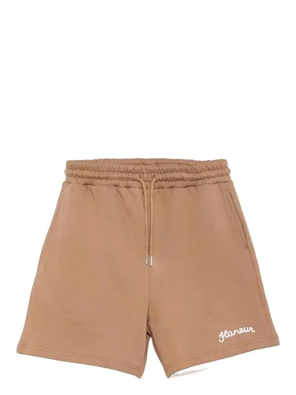 FLANEUR Logo-embroidered Track Shorts - Brown