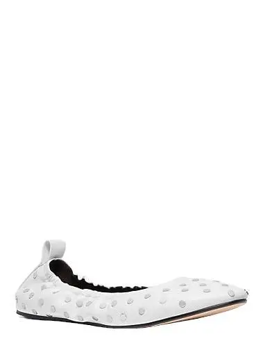 Michael Kors Amy Studded Leather Ballet Flat - White
