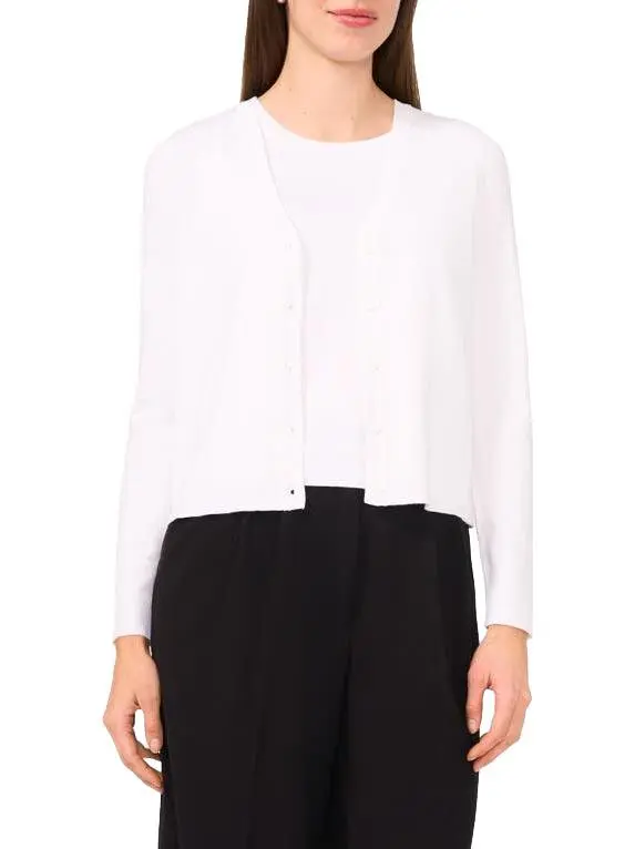 Halogen V-neck Cardigan - Bright White