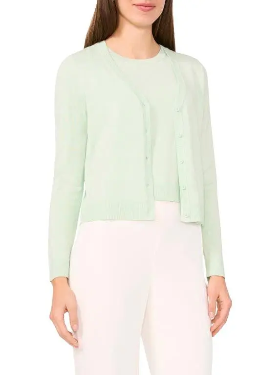 Halogen V-neck Cardigan - Mint Creme