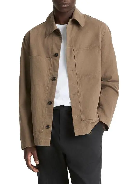 Vince Cotton & Linen Chore Jacket - Shroom