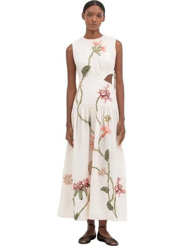 AURORA Otoño Orquidea Midi Dress - Multicolor