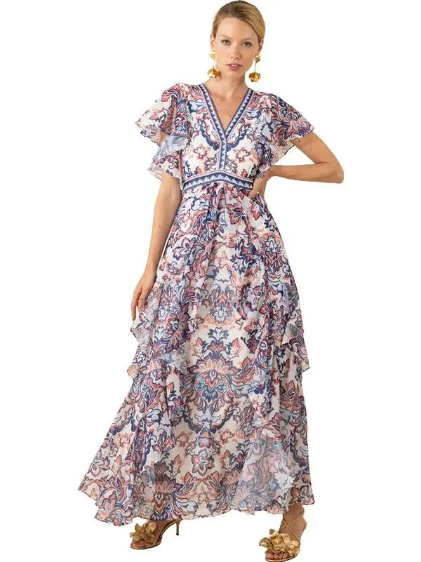 Hale Bob Aleah Chiffon Maxi Dress - Black