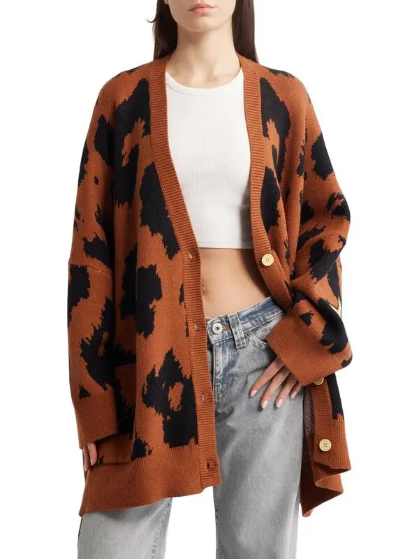 DRESSED IN LALA Print Cardigan - Leopard