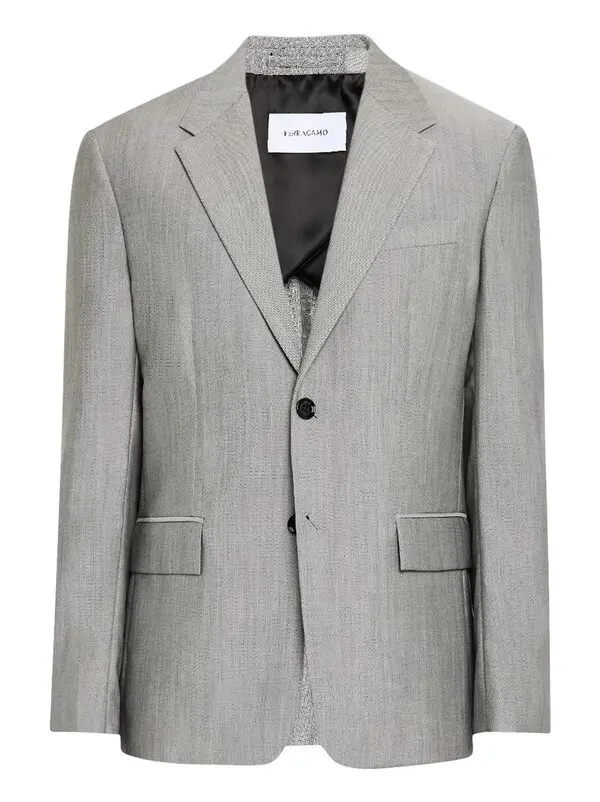 FERRAGAMO Wool-mohair Sport Coat - Nero/white
