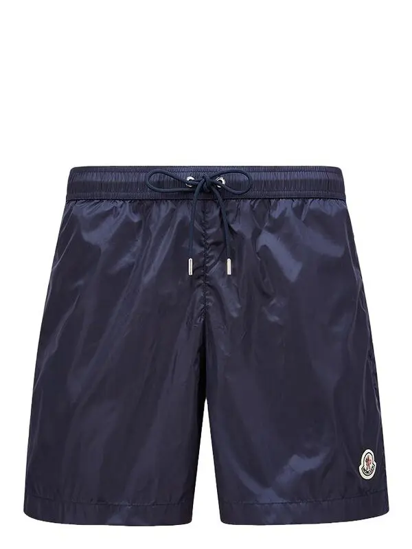Moncler Logo Patch Swim Shorts - Blue