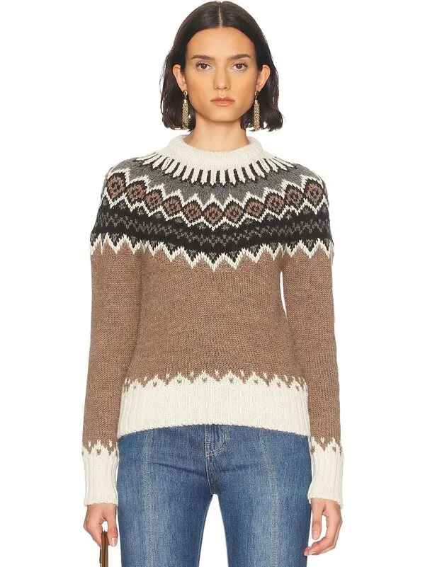 Chloé Fitted Pullover Sweater - Brown & Beige 1