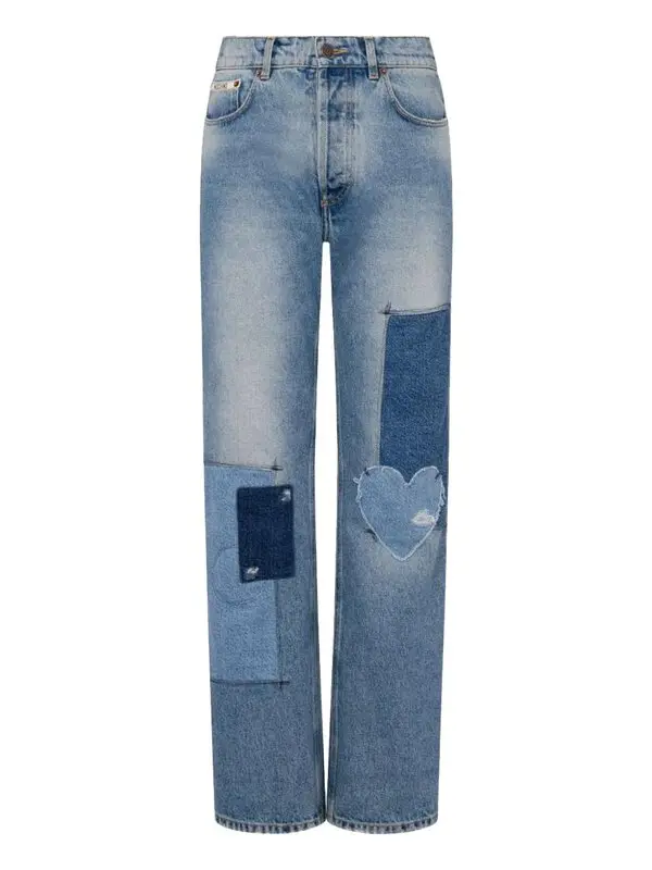 Moschino High-rise Patchwork Trousers - Navy