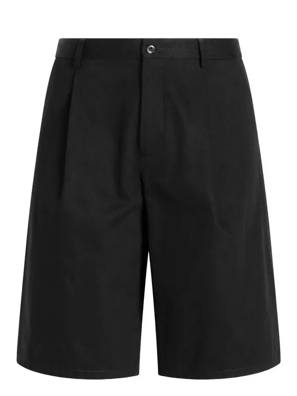 Dolce & Gabbana Cotton Twill Shorts With Dg Logo Embroidery - Black