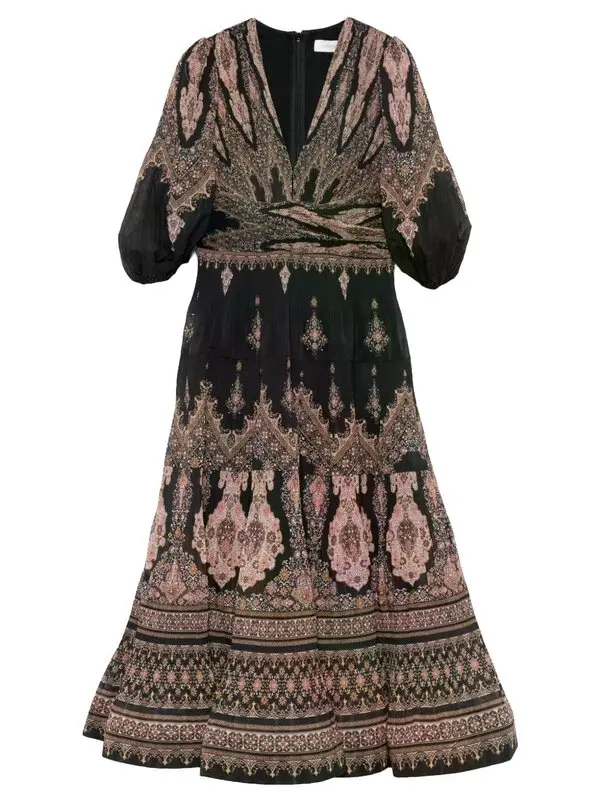 Zimmermann Pleated Midi Dress - Black
