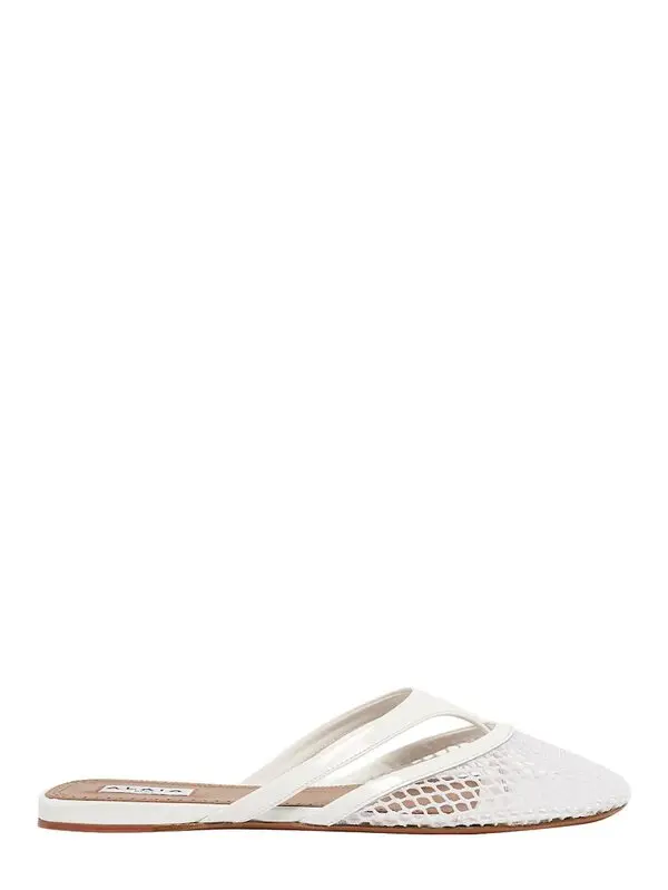 Alaïa Net And Leather Thong Mules - Blanc Optique
