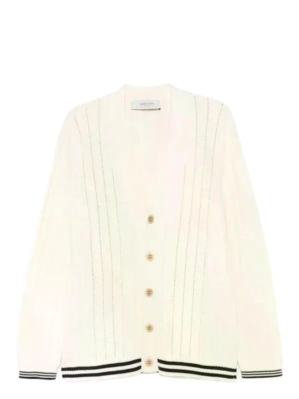 Golden Goose Cable-knit Cotton Cardigan - White