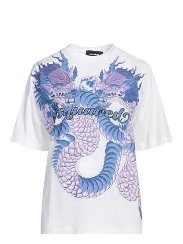 Dsquared2 Printed Cotton T-shirt - White