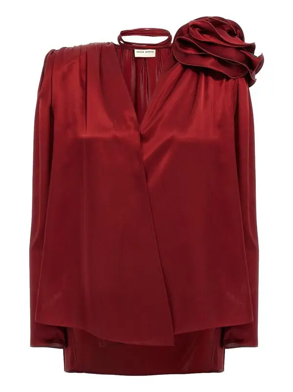 Magda Butrym 02' Silk Blouse - Red