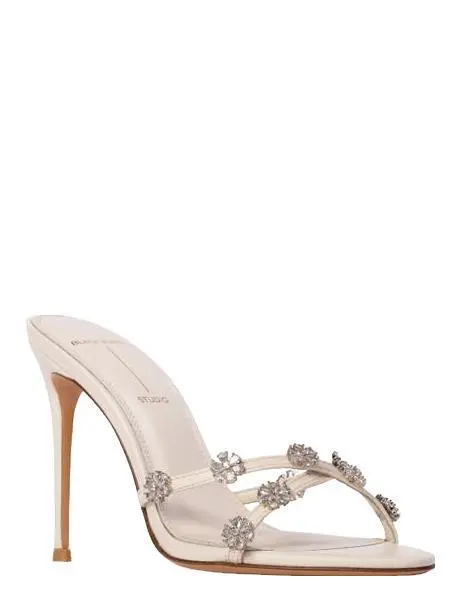 BLACK SUEDE STUDIO Criss-cross Slide Sandals - Coconut Leather