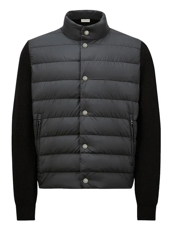 Moncler Padded Zip-up Cotton Cardigan - Black