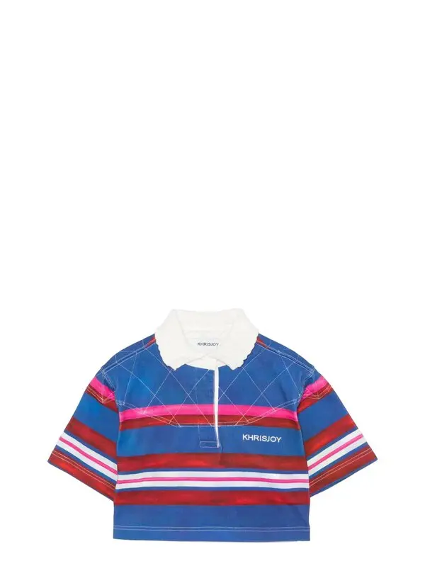 Khrisjoy Iris Rugby Cropped Top - Blue